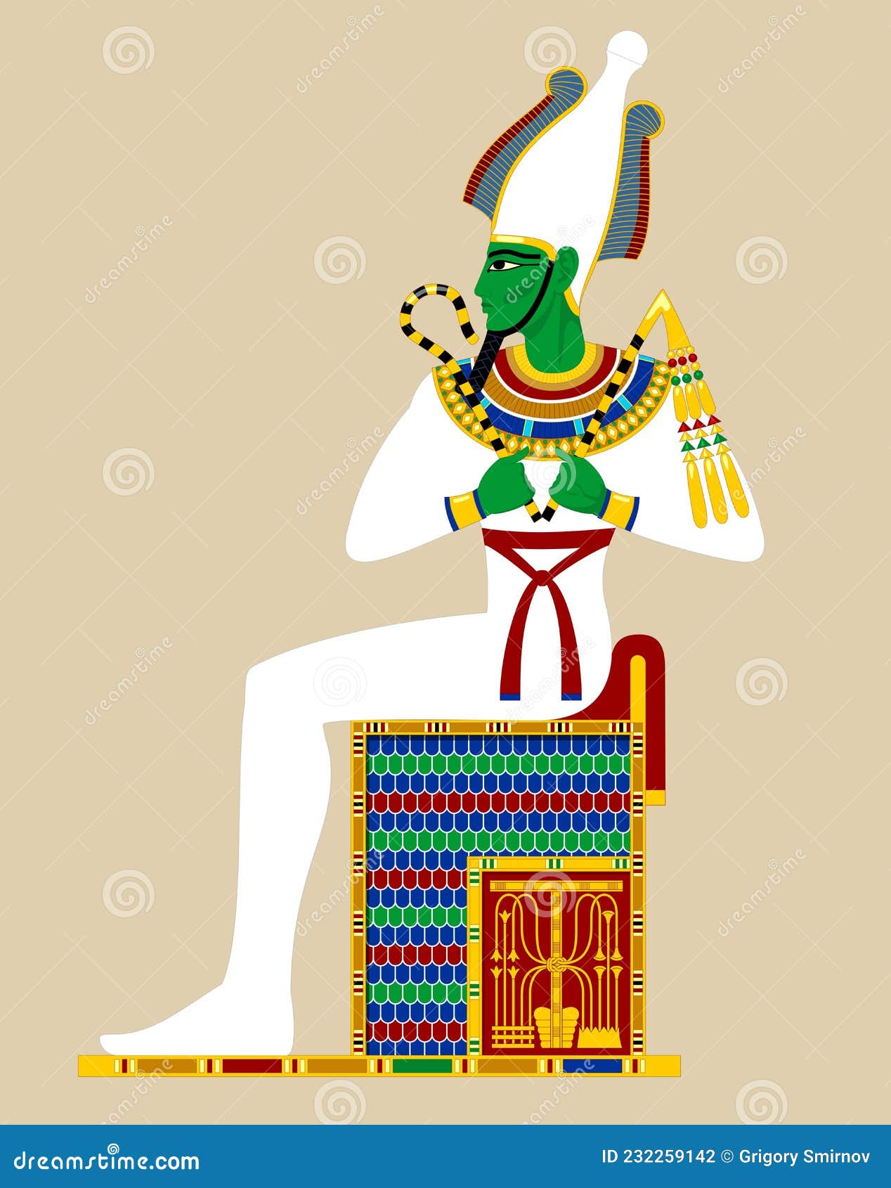 Osiris is the God of Ancient Egypt Stock Illustration - Illustration of ...