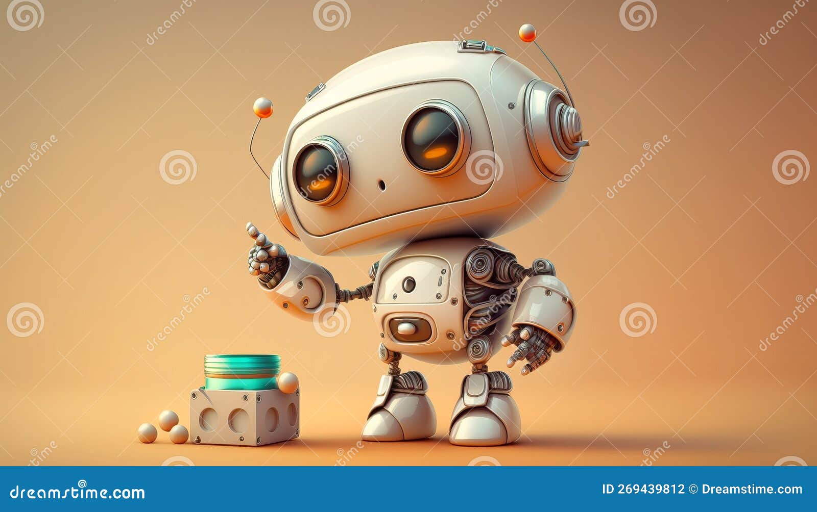 Ositive Cute Robot. UI and UX Designed. Isolated on a Background Stock ...