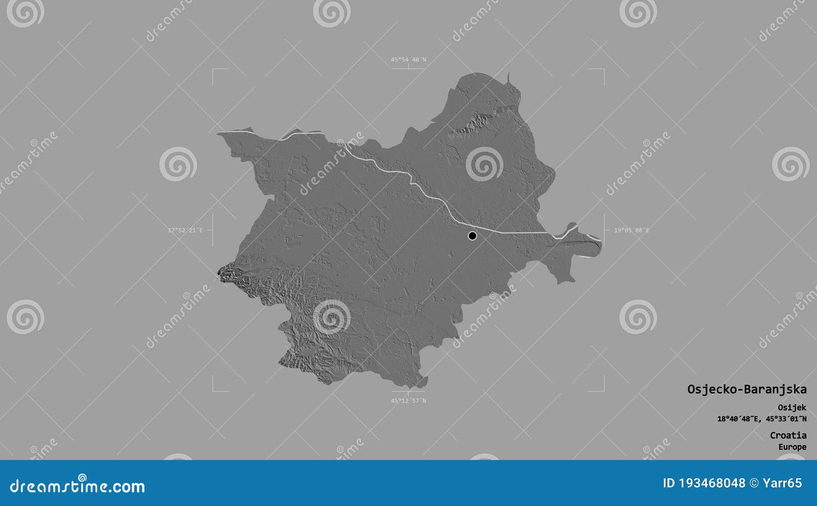 Osjecko-Baranjska - Croatia. Bounding Box. Bilevel Stock Illustration ...