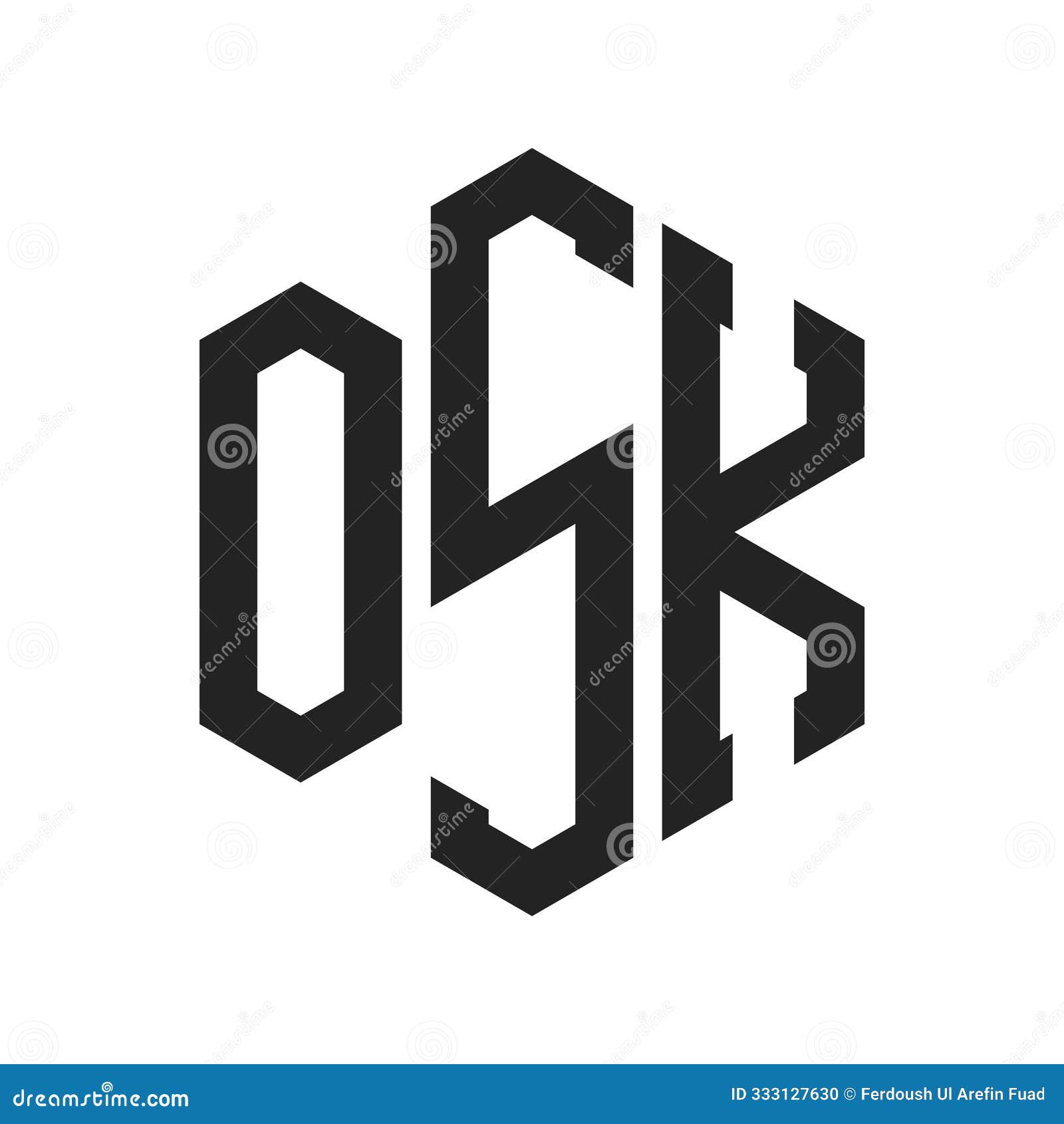 OSK Logo Design. Initial Letter OSK Monogram Logo Using Hexagon Shape ...