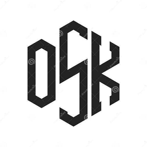 OSK Logo Design. Initial Letter OSK Monogram Logo Using Hexagon Shape ...