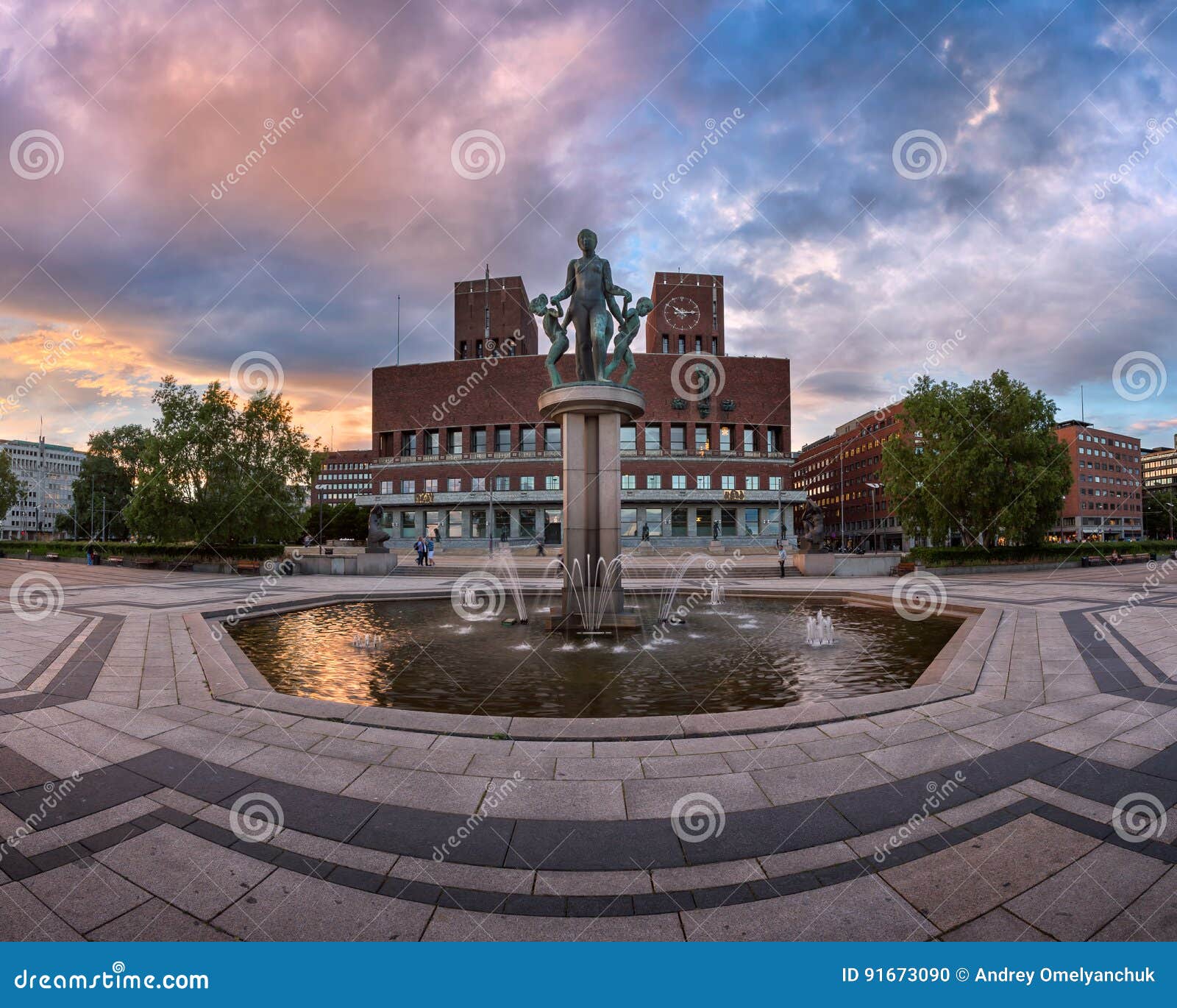 Oslo City Hall in the Evening, Oslo, Norway Editorial Image - Image of ...