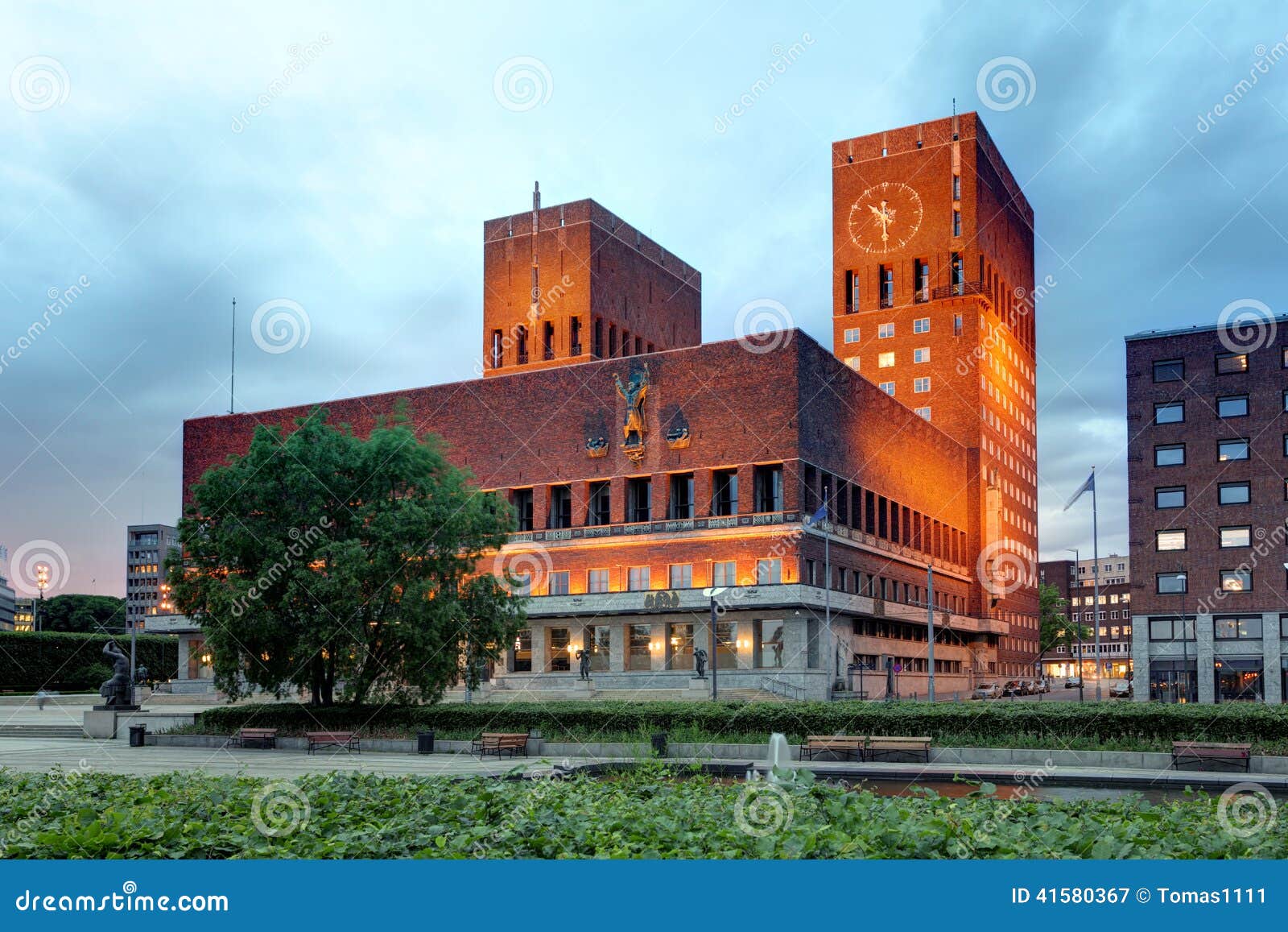 Oslo City Hall, Norway stock image. Image of scandinavia - 41580367