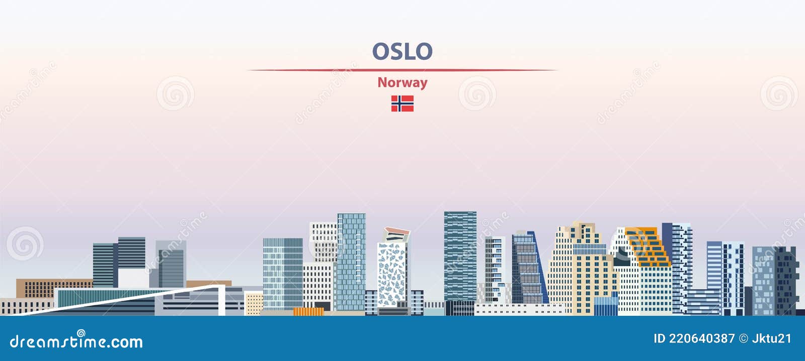 Oslo Cityscape Line Art Vector Illustration | CartoonDealer.com #288425619
