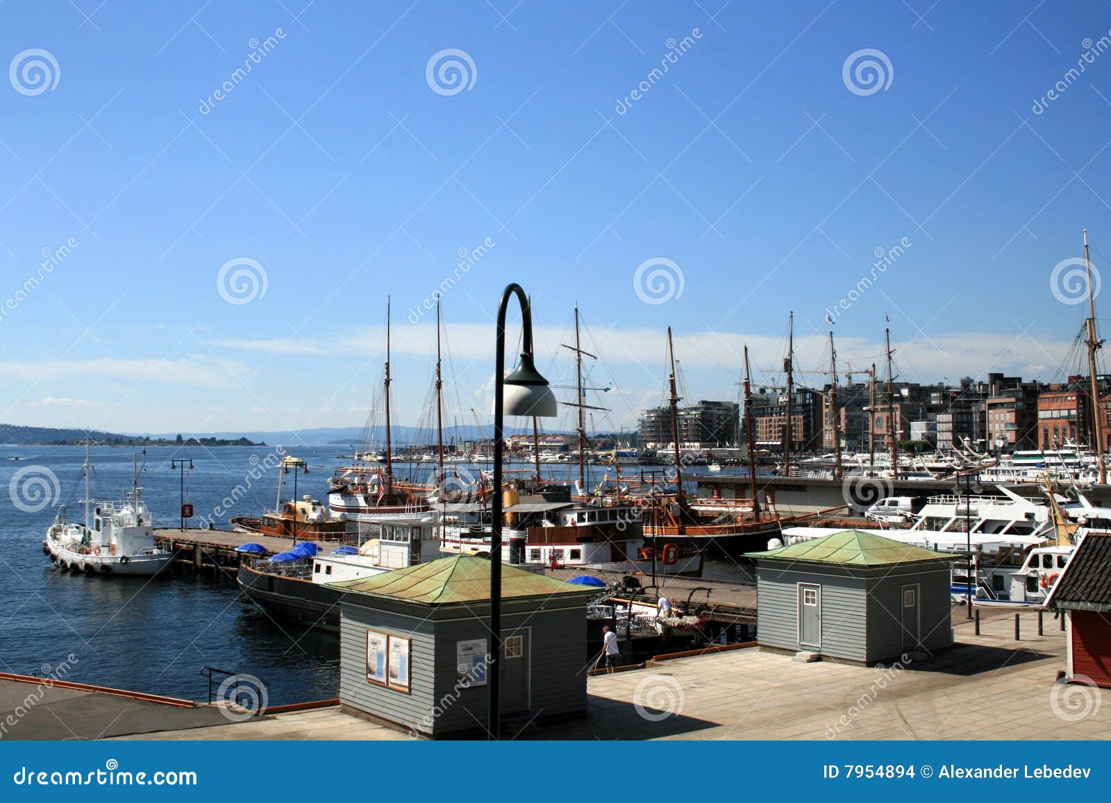 Oslo harbor stock photo. Image of fjord, boats, pier, city - 7954894