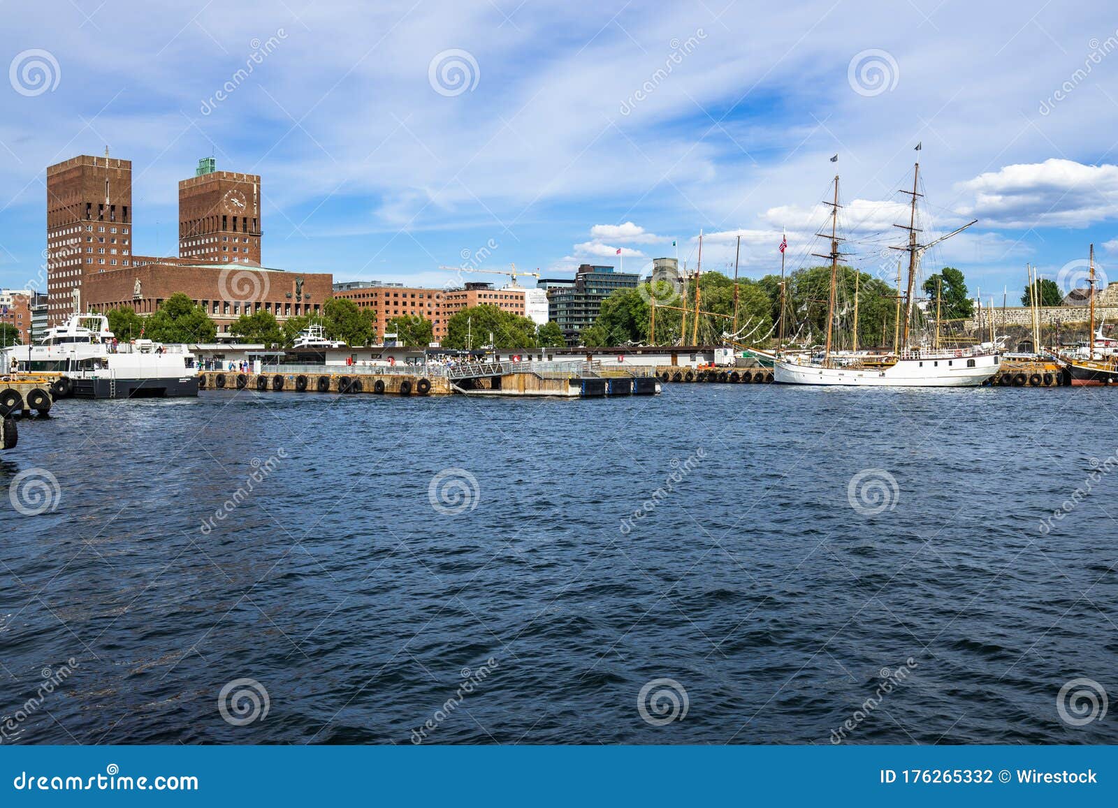 Oslo Harbor with Akershus Fortress in Norway Editorial Photography ...