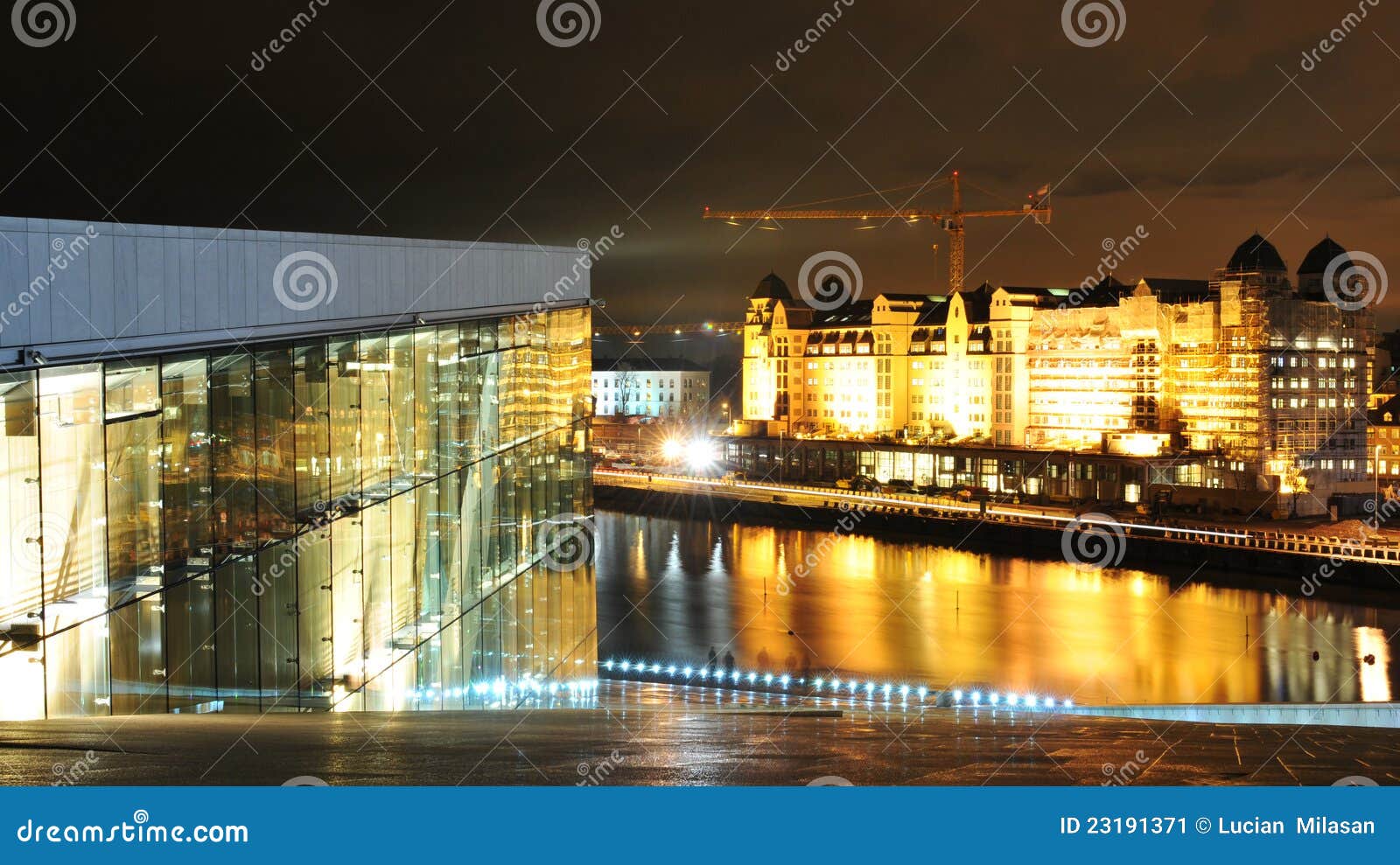 Oslo by night editorial photo. Image of landmarks, landmark - 23191371