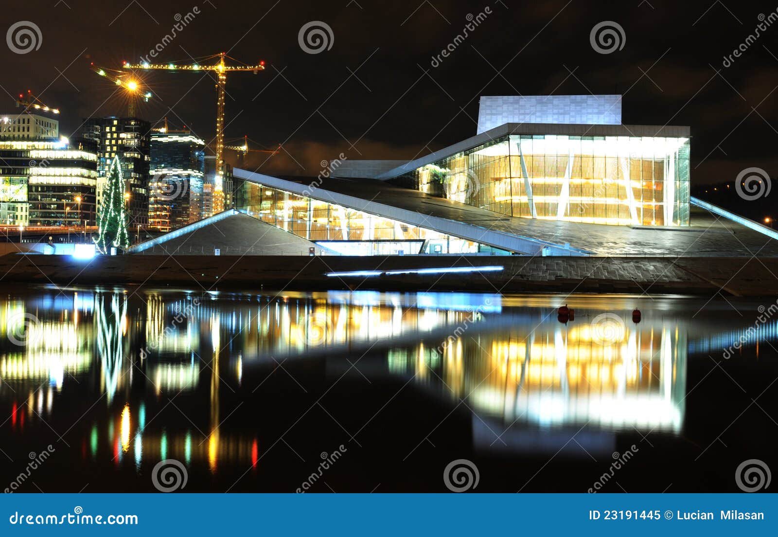 Oslo by night editorial image. Image of modern, construction - 23191445
