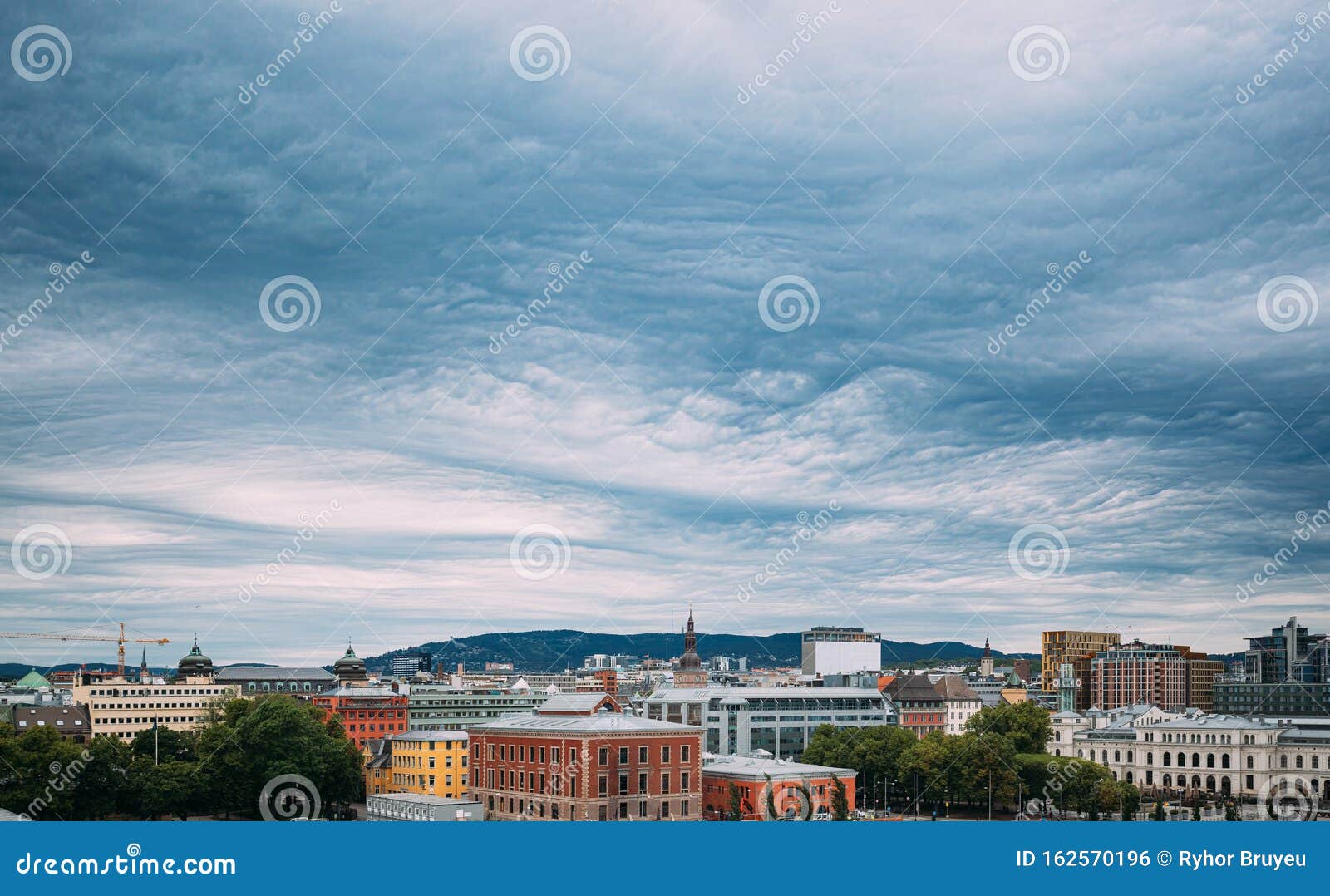 Oslo, Noruega Vista Do Skyline Da Cidade De Oslo Foto de Stock - Imagem ...