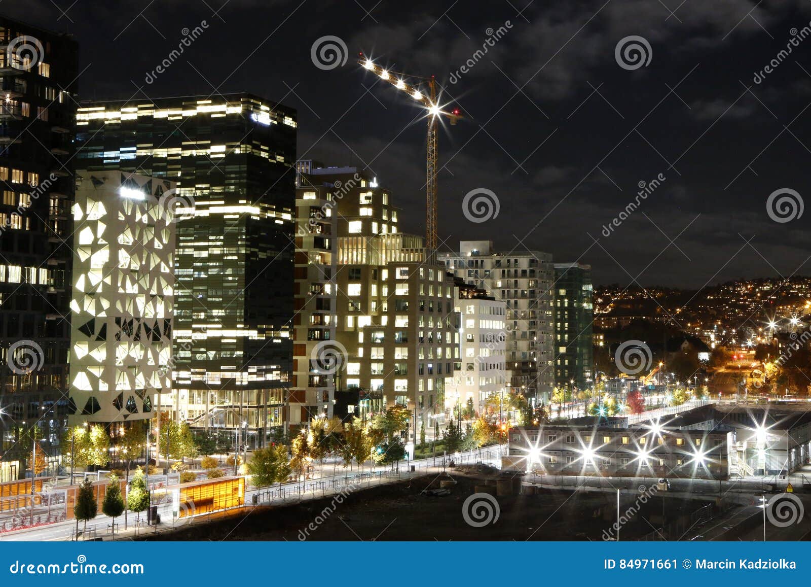 Oslo, Norway, City Centre by Night Editorial Photo - Image of norway ...