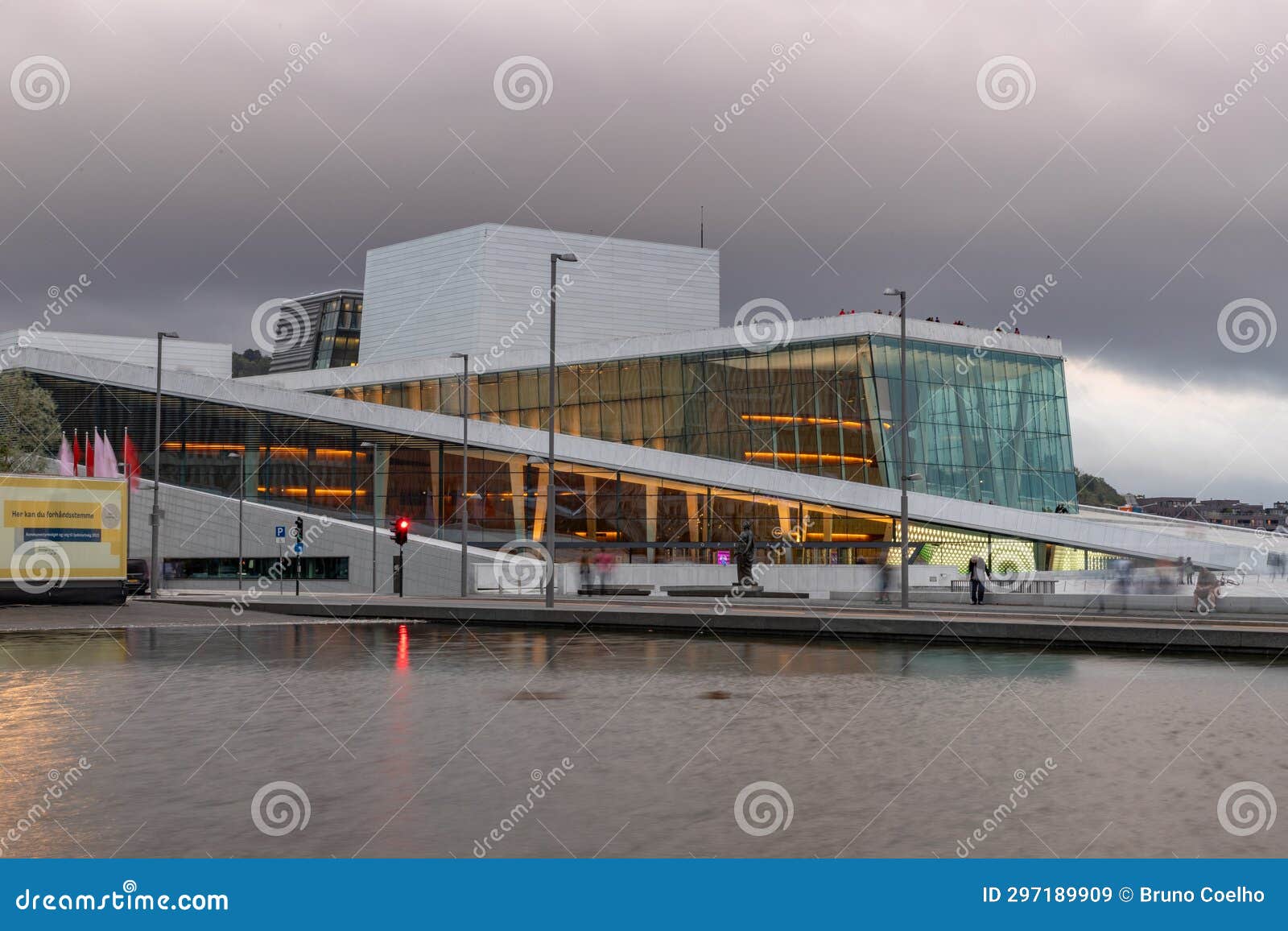 Oslo Opera House at Sunset stock image. Image of windows - 297189909