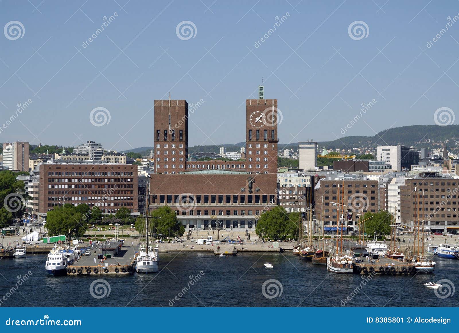 Oslo-Pier in Norwegen stockbild. Bild von hafen, norwegen - 8385801