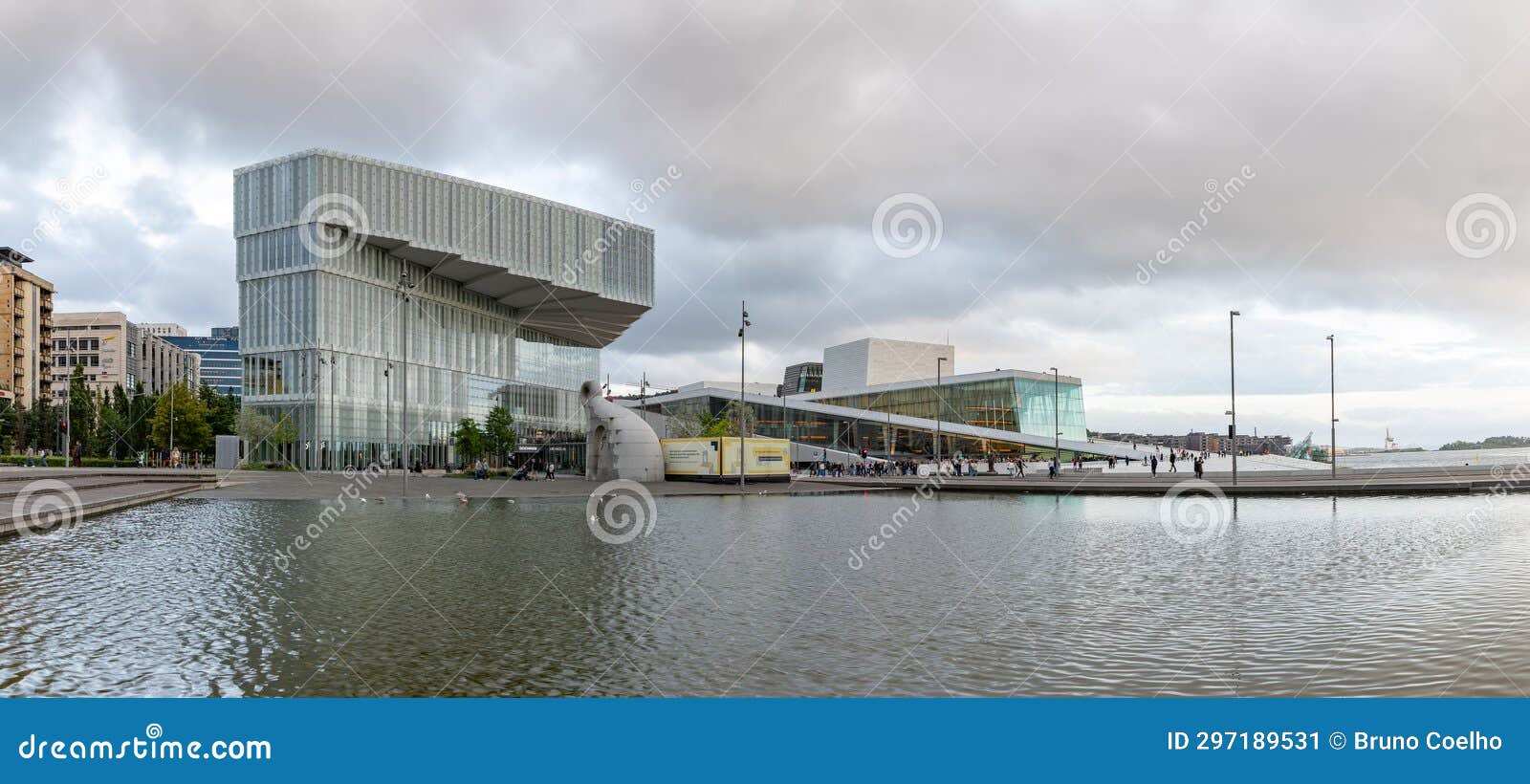 Oslo Public Library and Oslo Opera House Stock Image - Image of modern ...