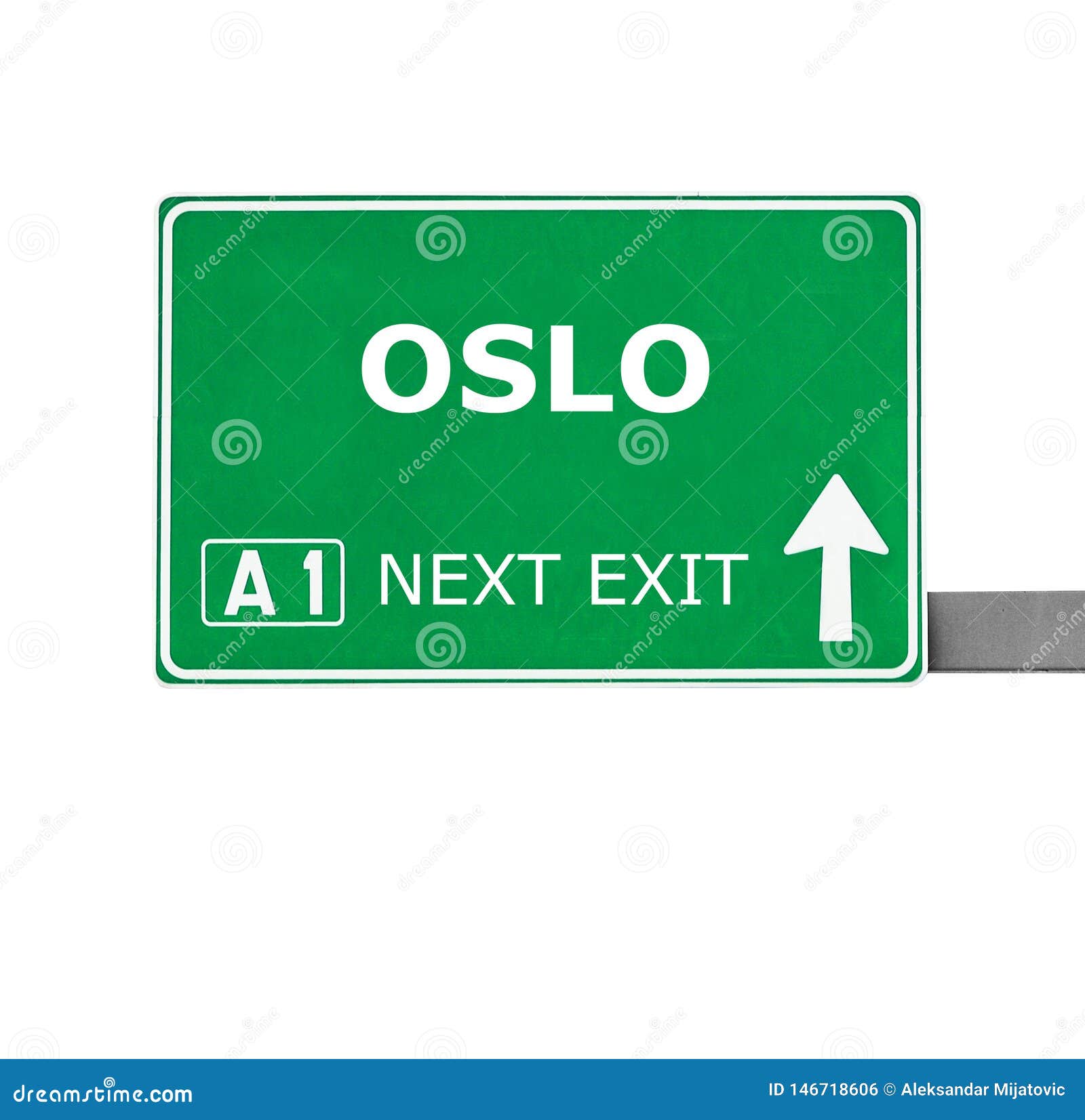 OSLO Road Sign Isolated on White Stock Photo - Image of metal, city ...