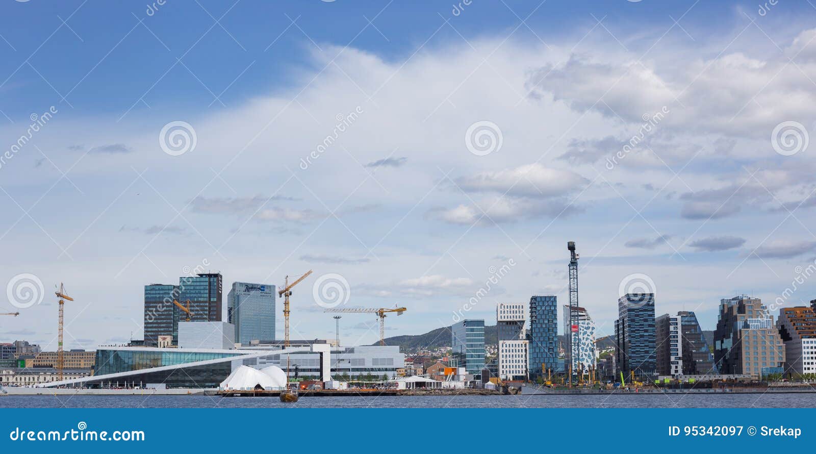 Oslo Skyline, with the Barcode Project in Bjorvika and the Opera ...