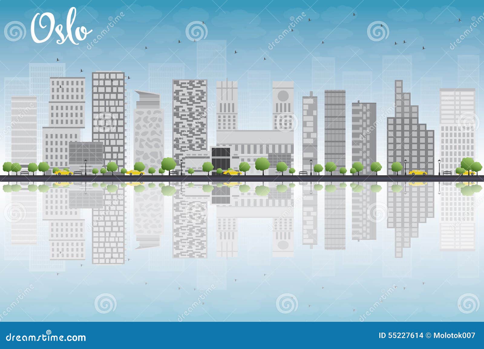 Oslo Skyline Vector Colorful Poster On Beautiful Triangular Texture ...