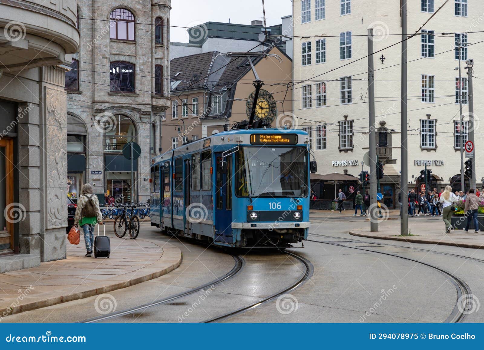 Oslo Tram editorial image. Image of people, tracks, urban - 294078975