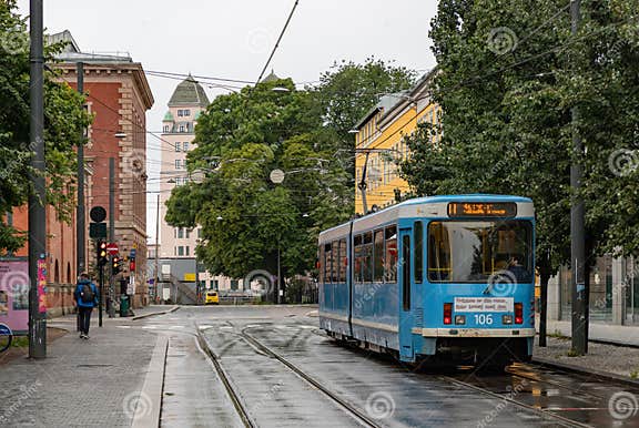 Oslo Tram editorial image. Image of street, traffic - 294078985