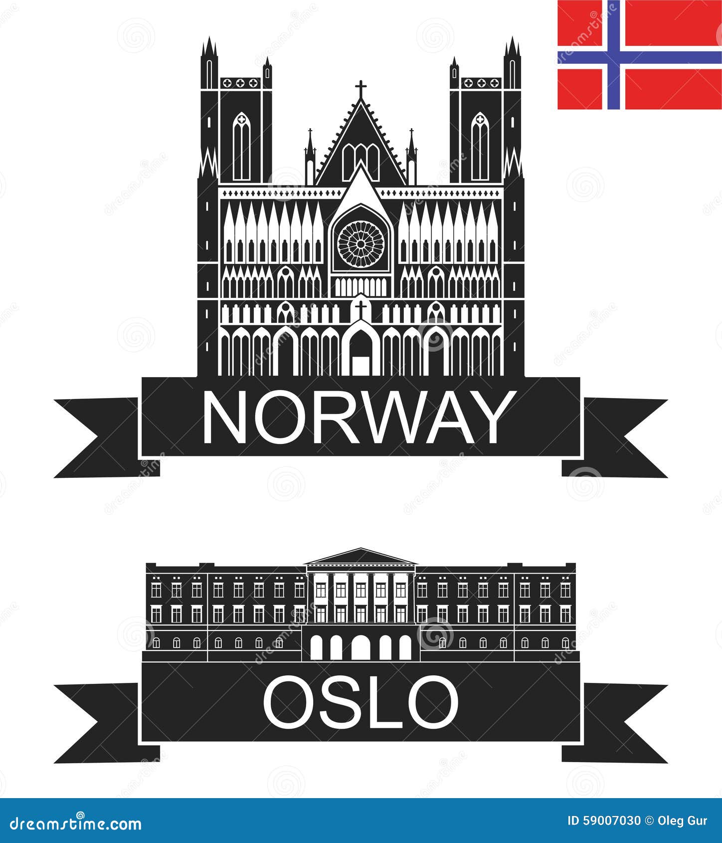 Oslo stock vector. Illustration of palace, oslo, isolated - 59007030
