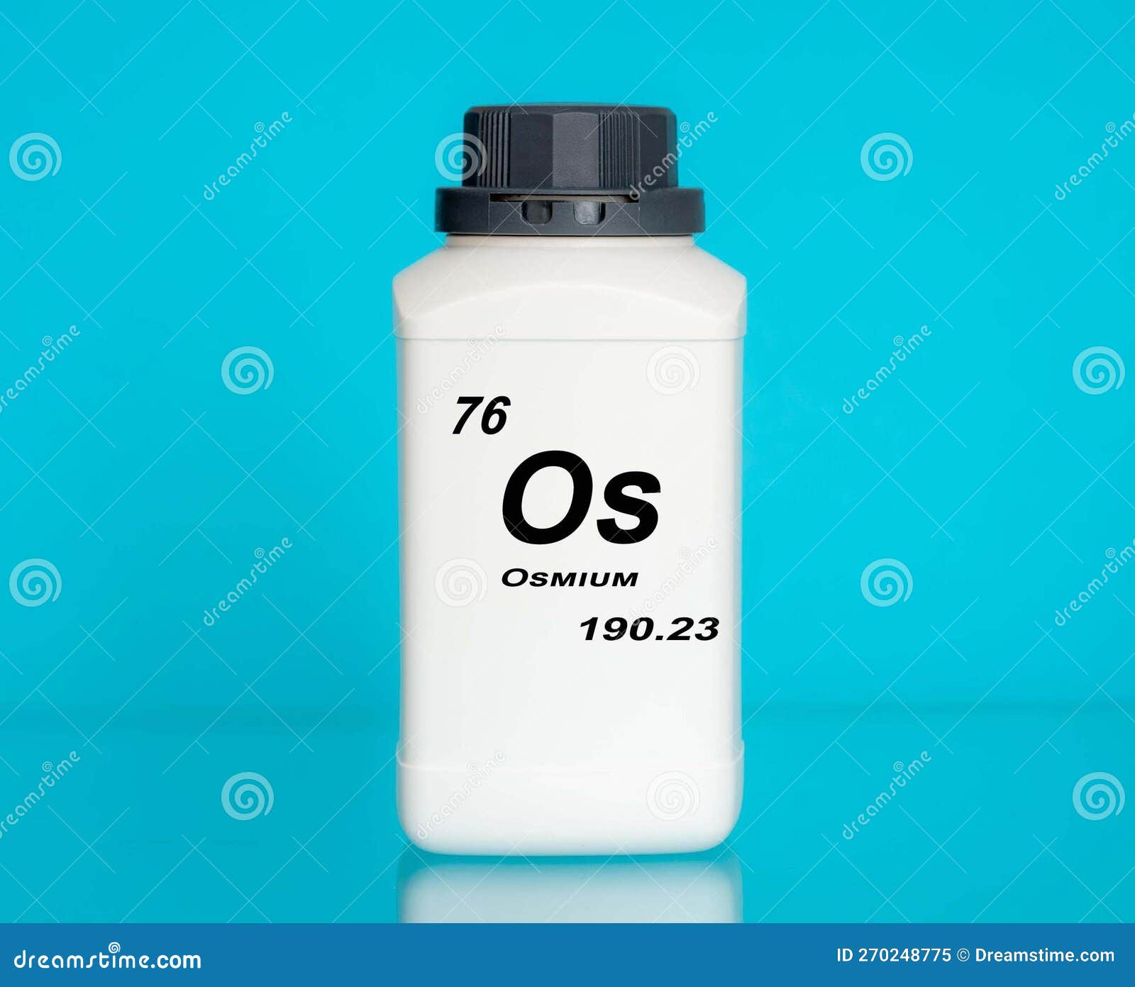 Osmium Os Chemical Element in a Laboratory Plastic Container Stock ...