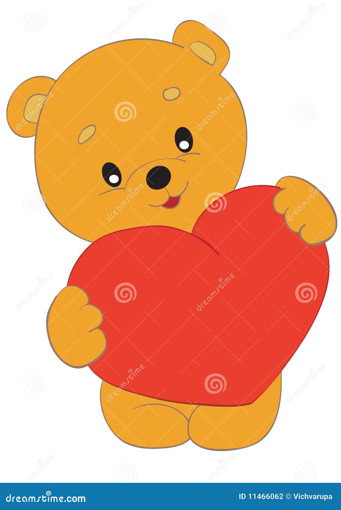 Oso con el corazón ilustración del vector. Ilustración de pata - 11466062