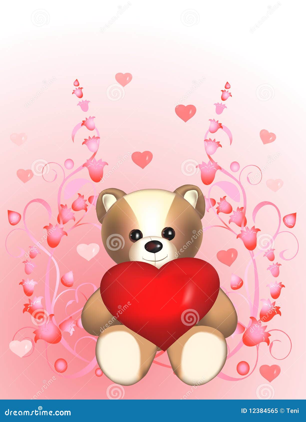 Oso con el corazón ilustración del vector. Ilustración de amor - 12384565