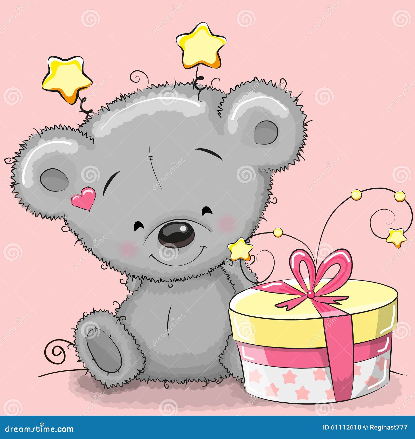 Oso con el regalo ilustración del vector. Ilustración de celebraciones ...