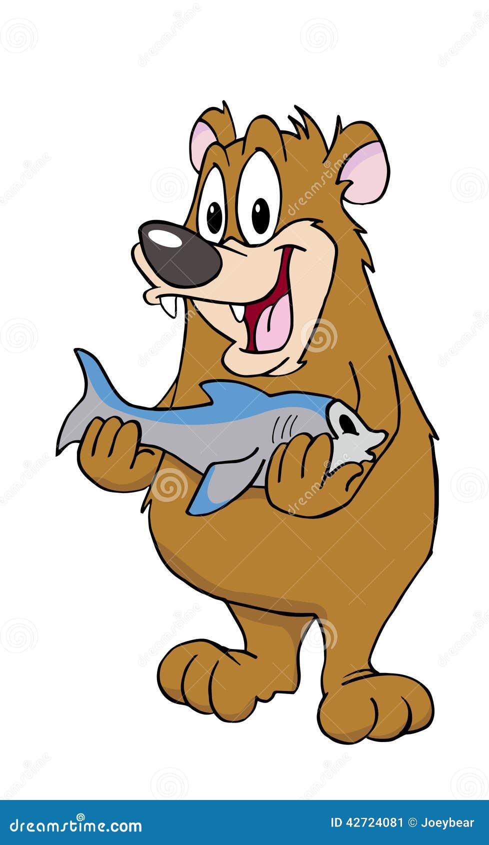 Oso con un pescado stock de ilustración. Ilustración de arte - 42724081