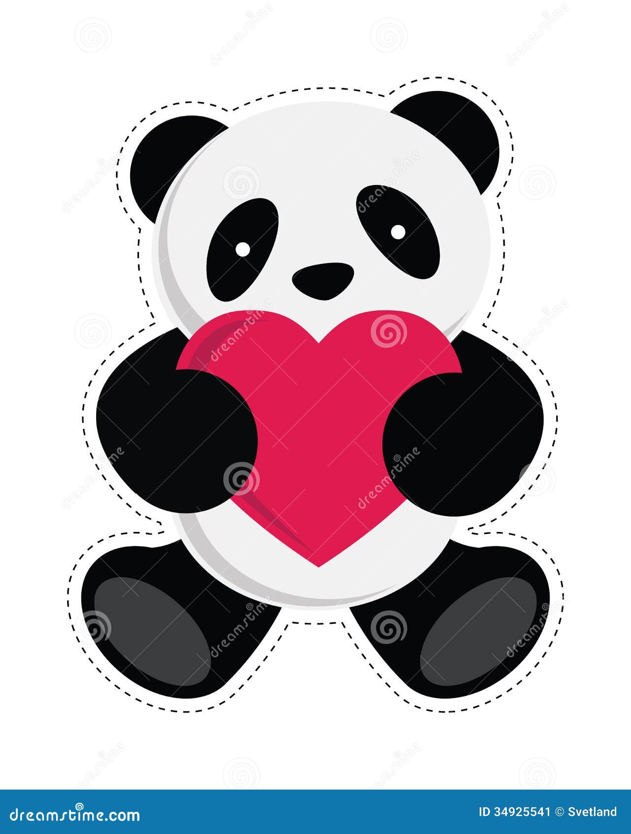 Oso De Panda Que Lleva a Cabo El Corazón. Ilustración del Vector ...