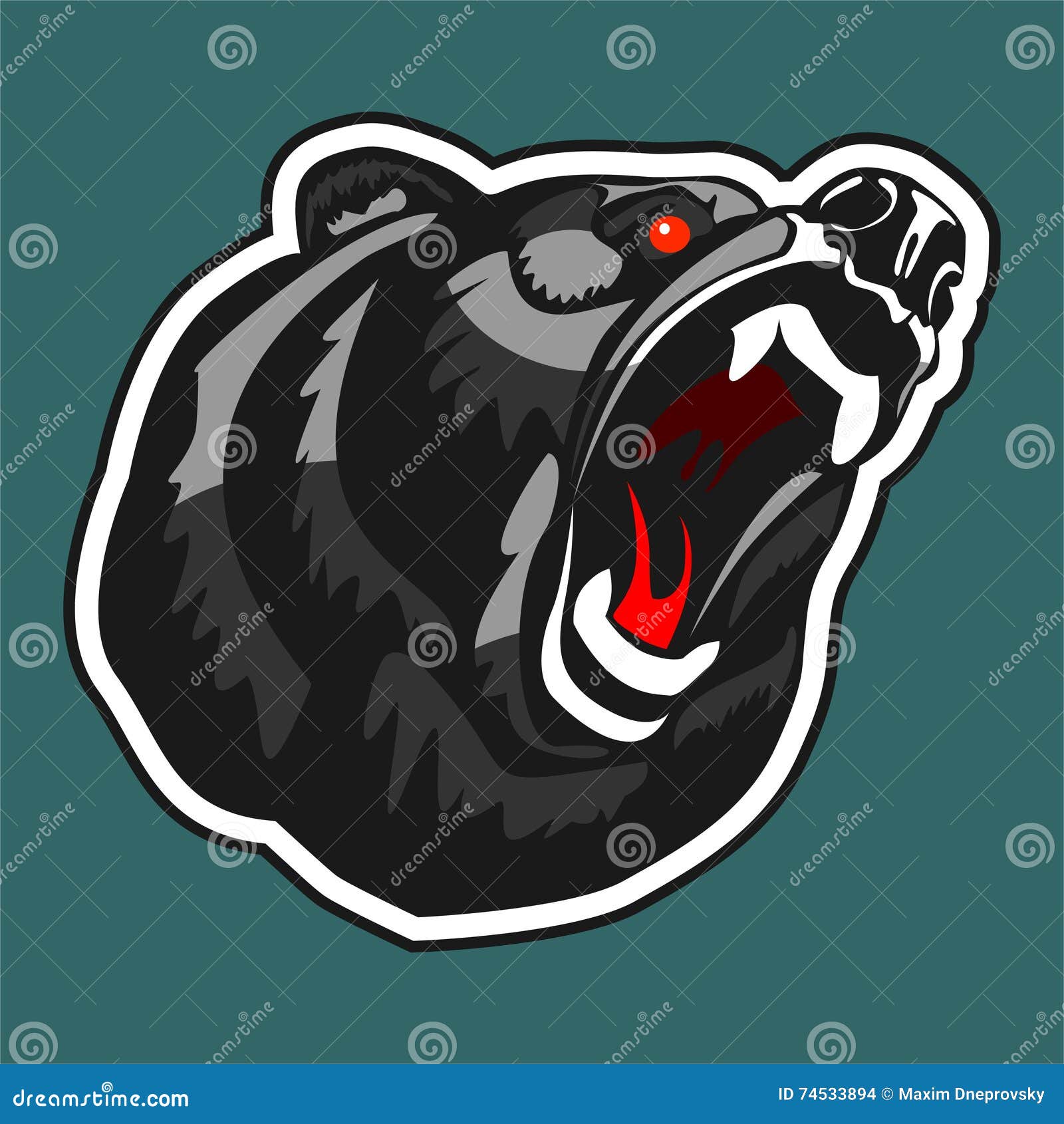 Oso enojado ilustración del vector. Ilustración de cara - 74533894