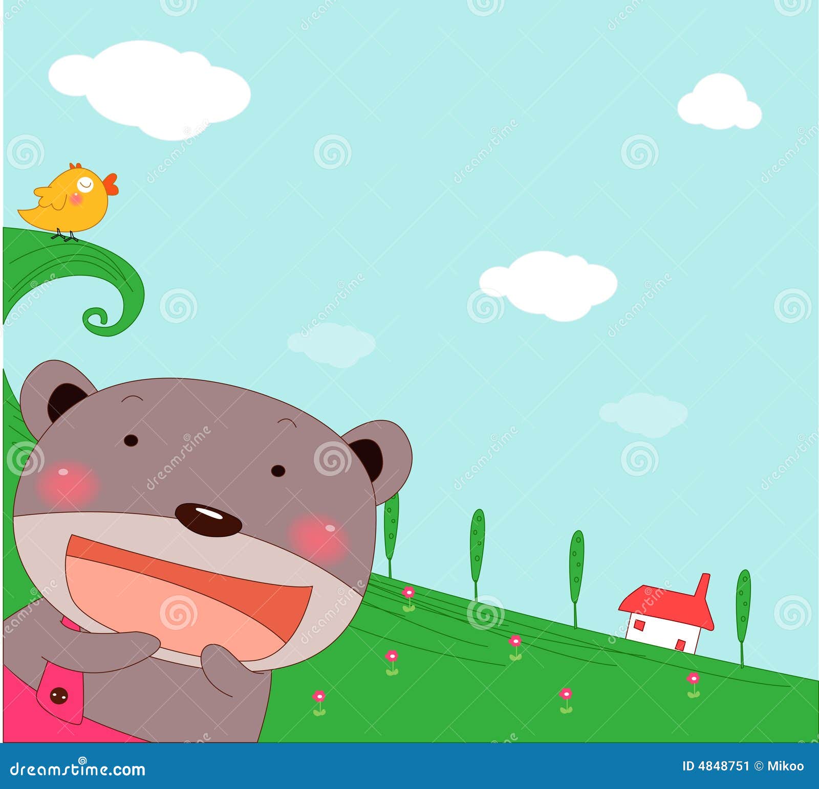 Oso lindo ilustración del vector. Ilustración de casero - 4848751