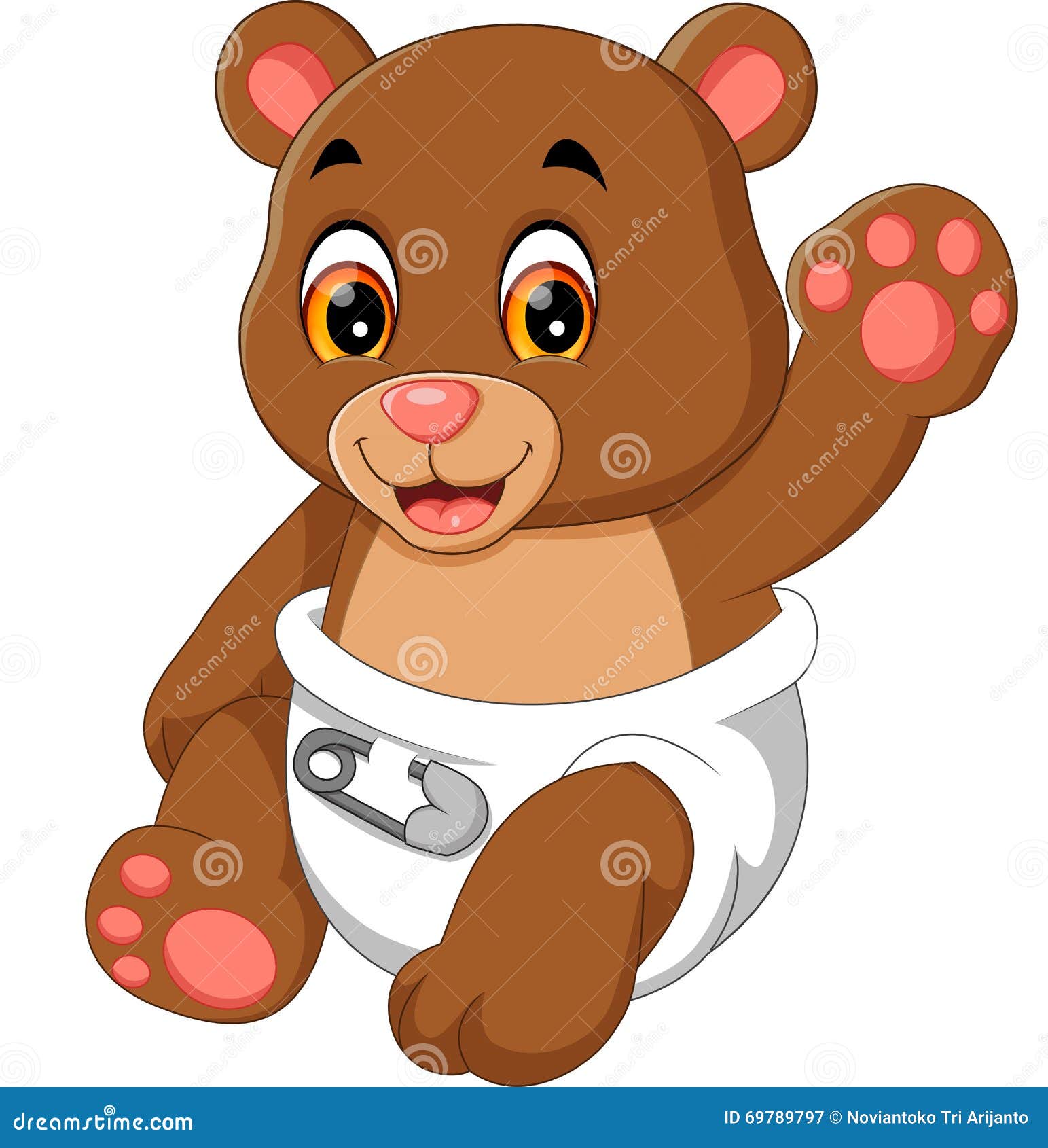 Oso lindo del bebé ilustración del vector. Ilustración de gesto - 69789797