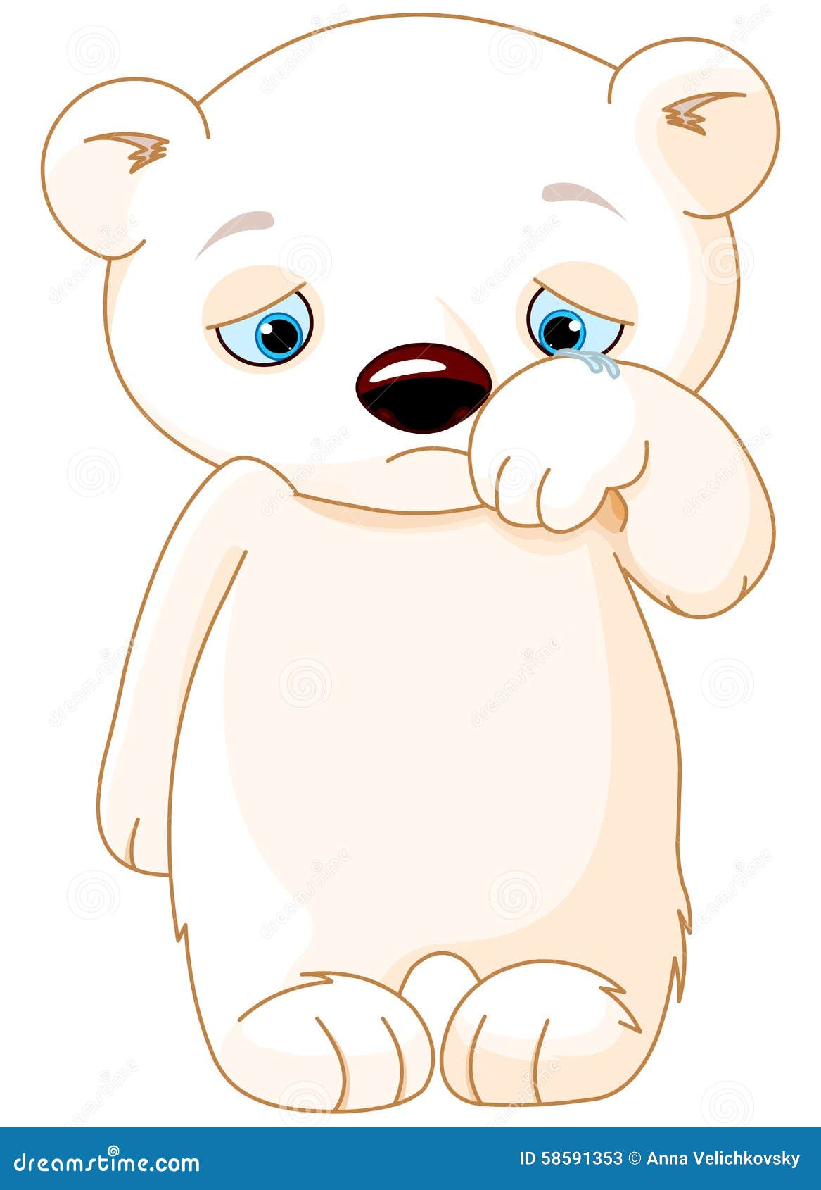 Oso polar triste ilustración del vector. Ilustración de negativo - 58591353