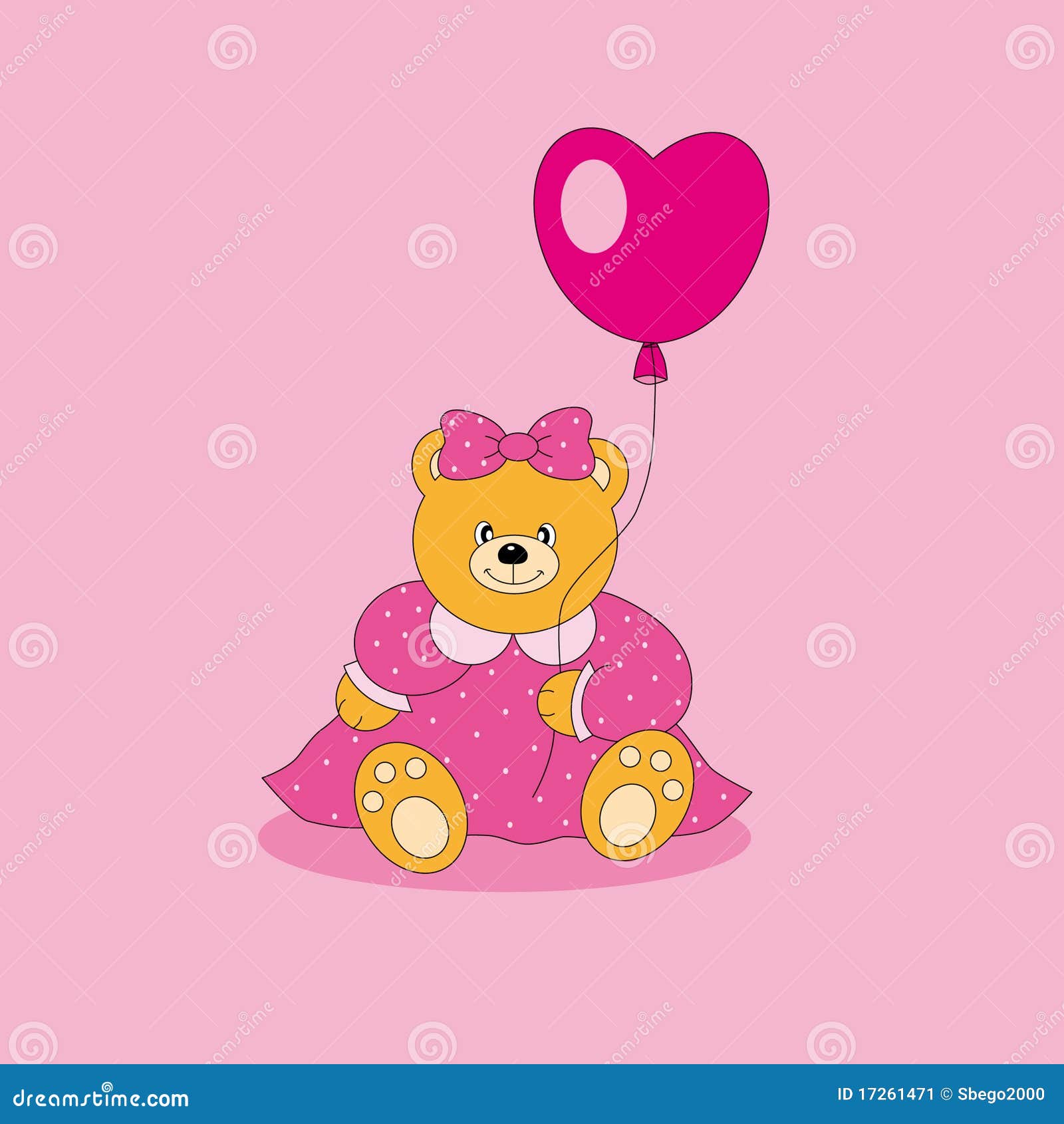 Oso rosado ilustración del vector. Ilustración de modelo - 17261471