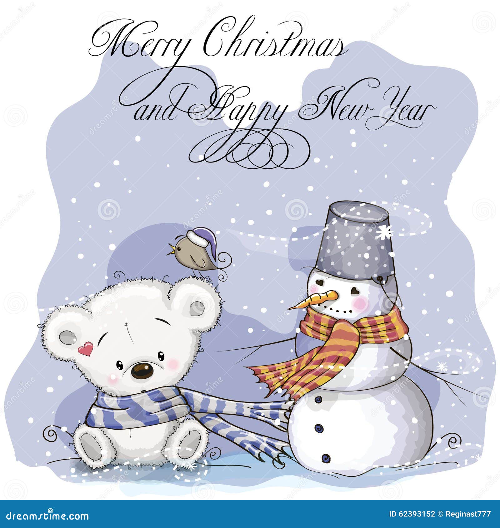 Oso y muñeco de nieve ilustración del vector. Ilustración de polarizado ...