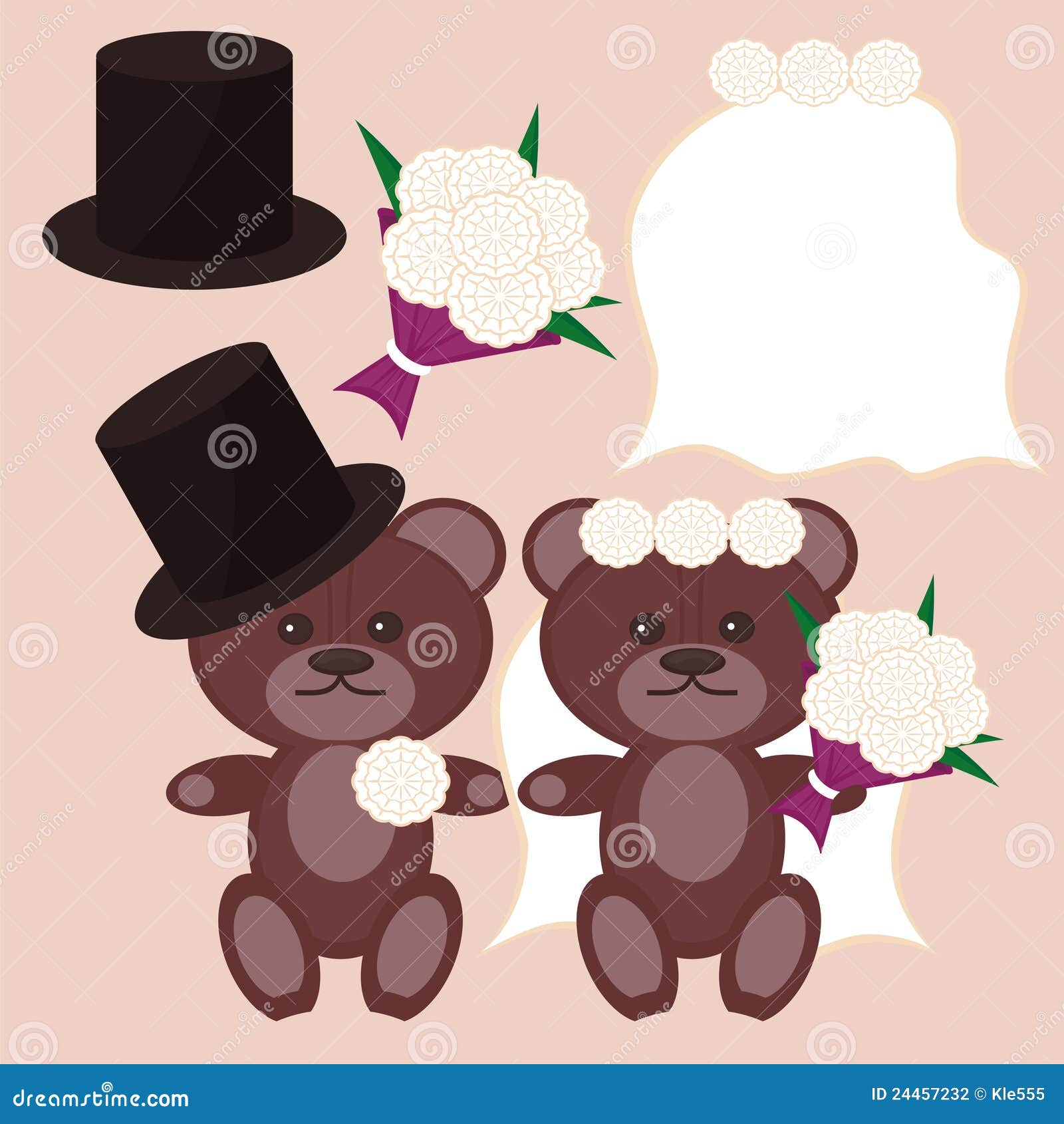 Osos Agradables Novio Y Novia Stock de ilustración - Ilustración de ...