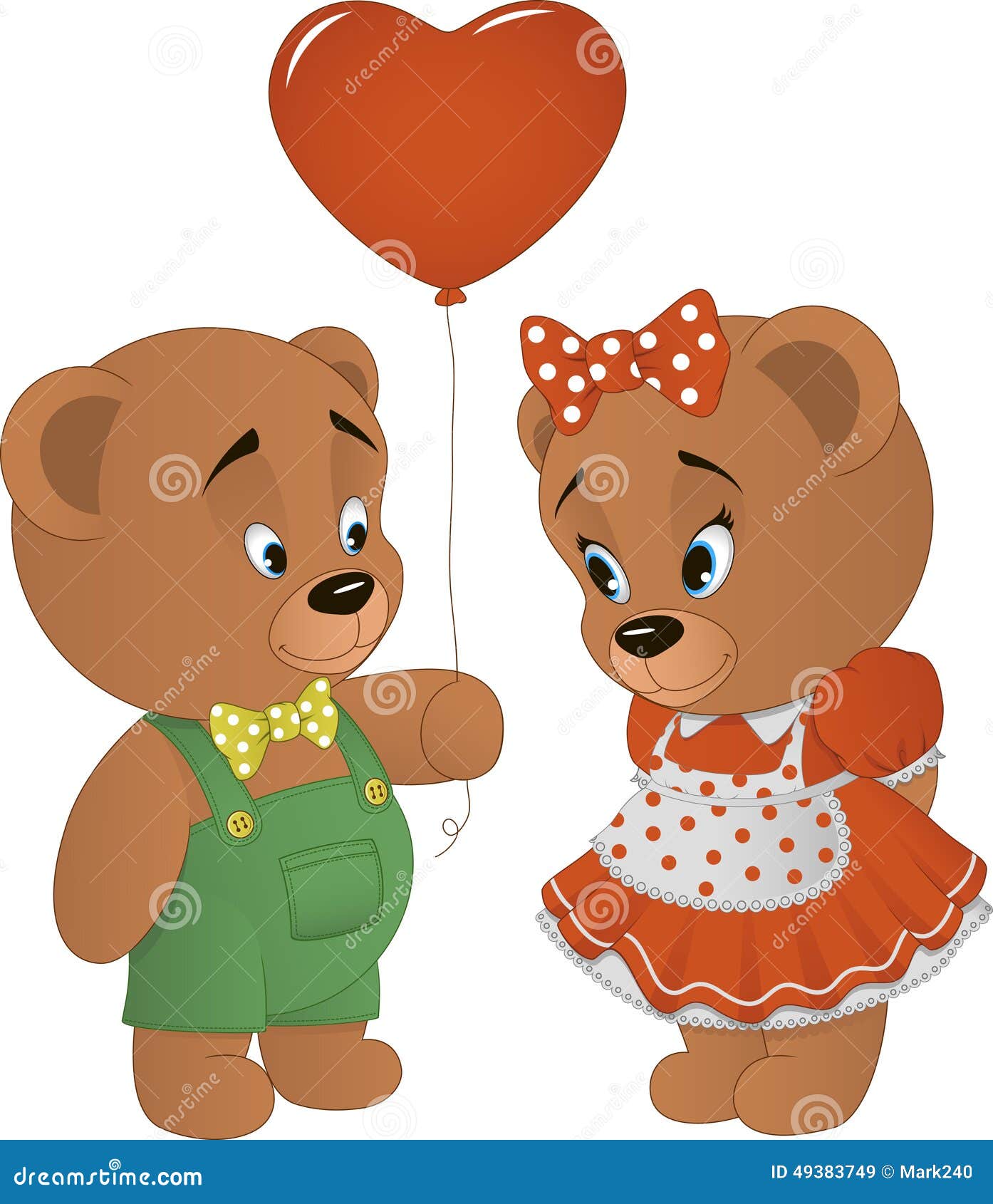 Osos lindos con el corazón ilustración del vector. Ilustración de ...