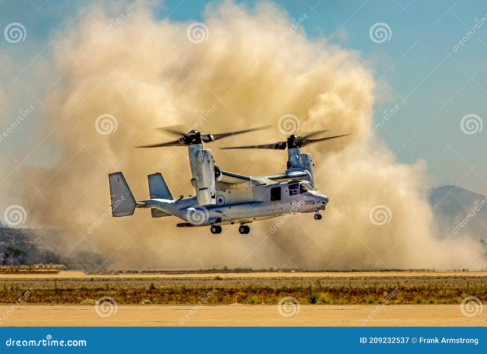 Osprey Aircraft Kicking Up Dust upon Landing at Landing Zone Stock ...