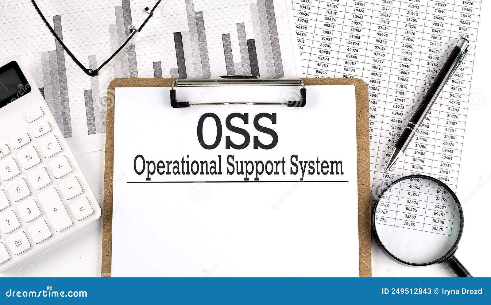 OSS - Operational Support System Text on Clipboard on Chart Stock Image ...