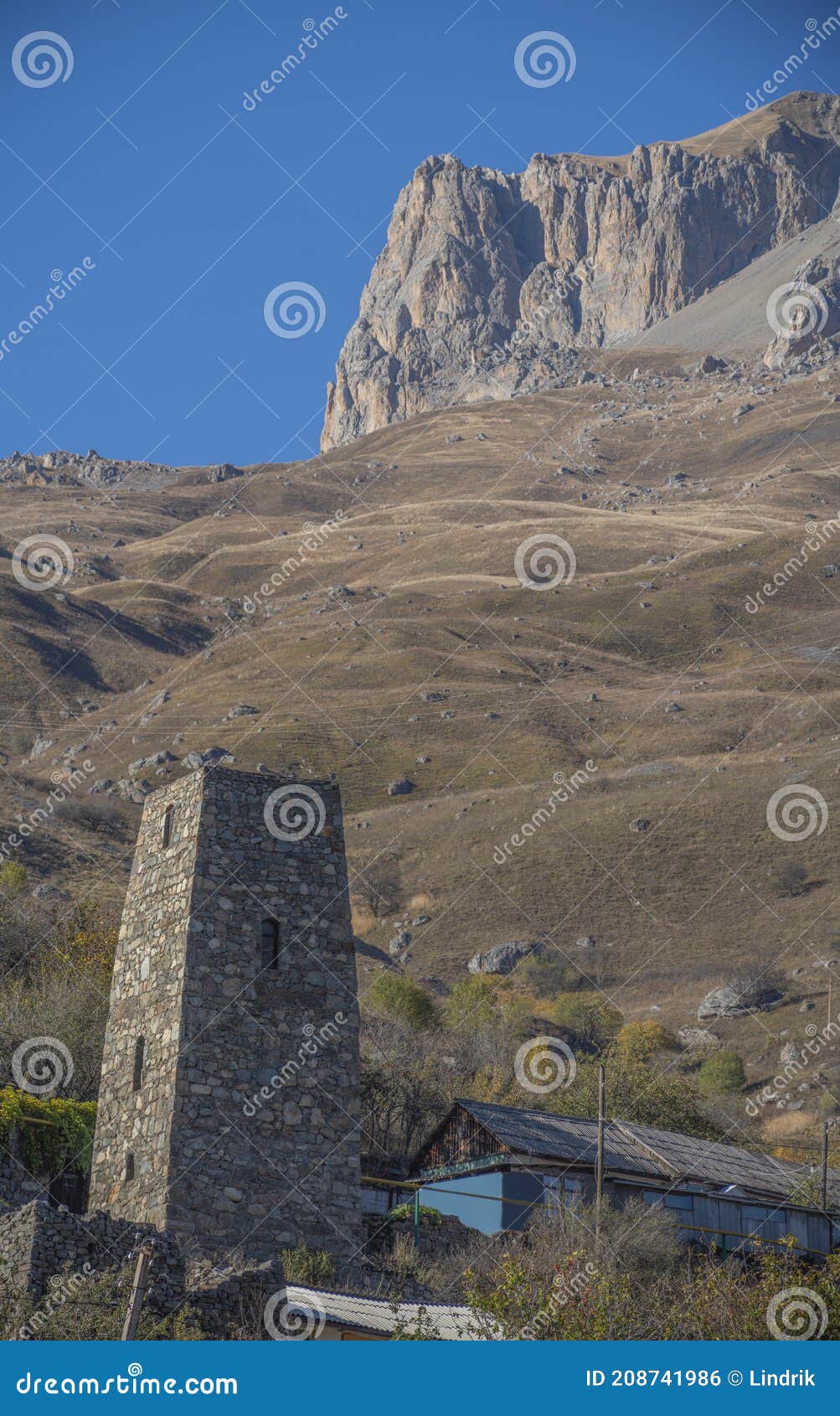 Ossetian Old Village in the Mountains Stock Photo - Image of mountain ...