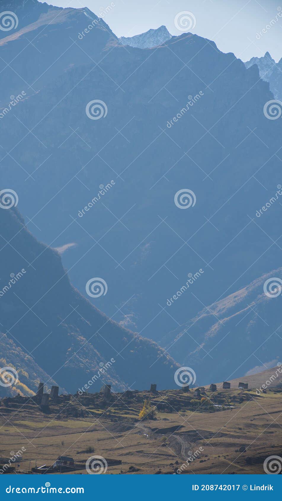 Ossetian Old Village in the Mountains Stock Image - Image of view ...