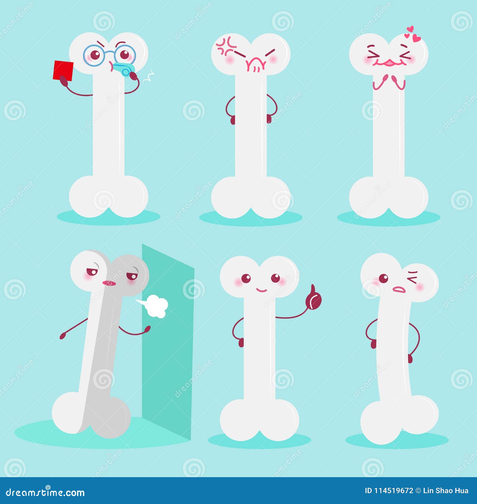 Osso Del Fumetto Con Emozione Differente Illustrazione Vettoriale ...