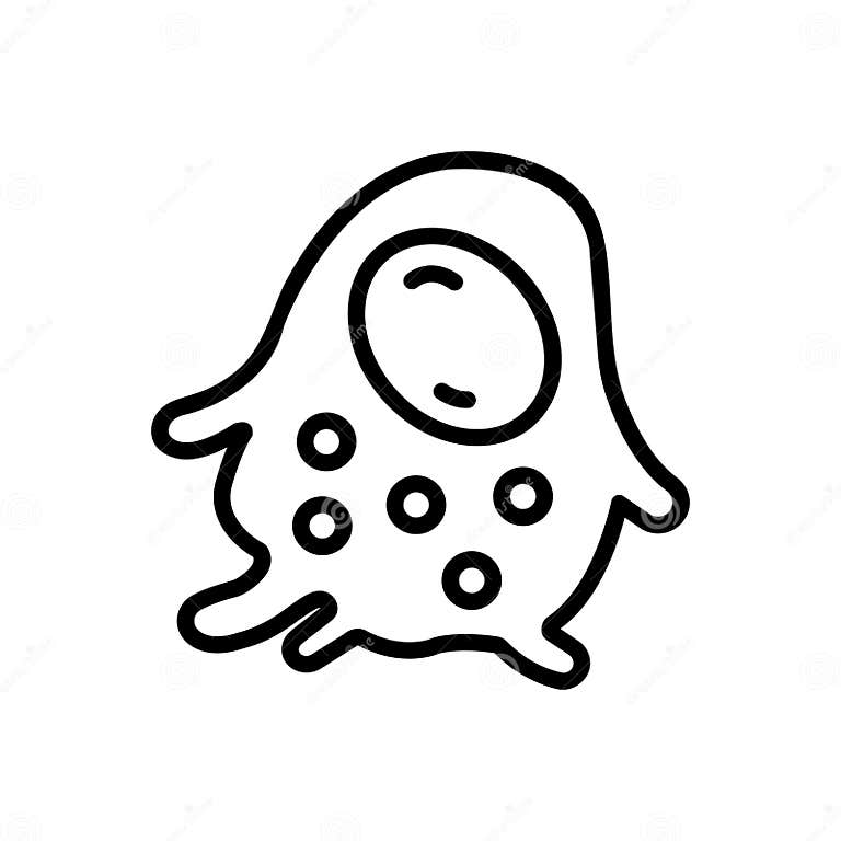 Black Line Icon for Osteoblast, Osteocyte and Biological Stock Vector ...