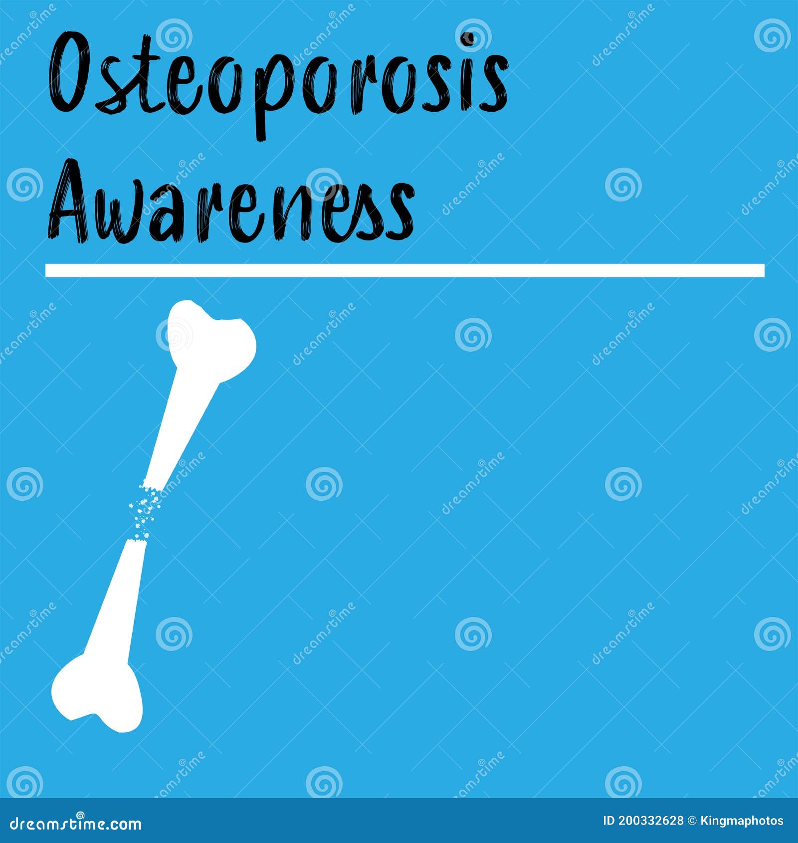 Osteoporosis Awareness Poster on Blue Background with Copy Space for ...