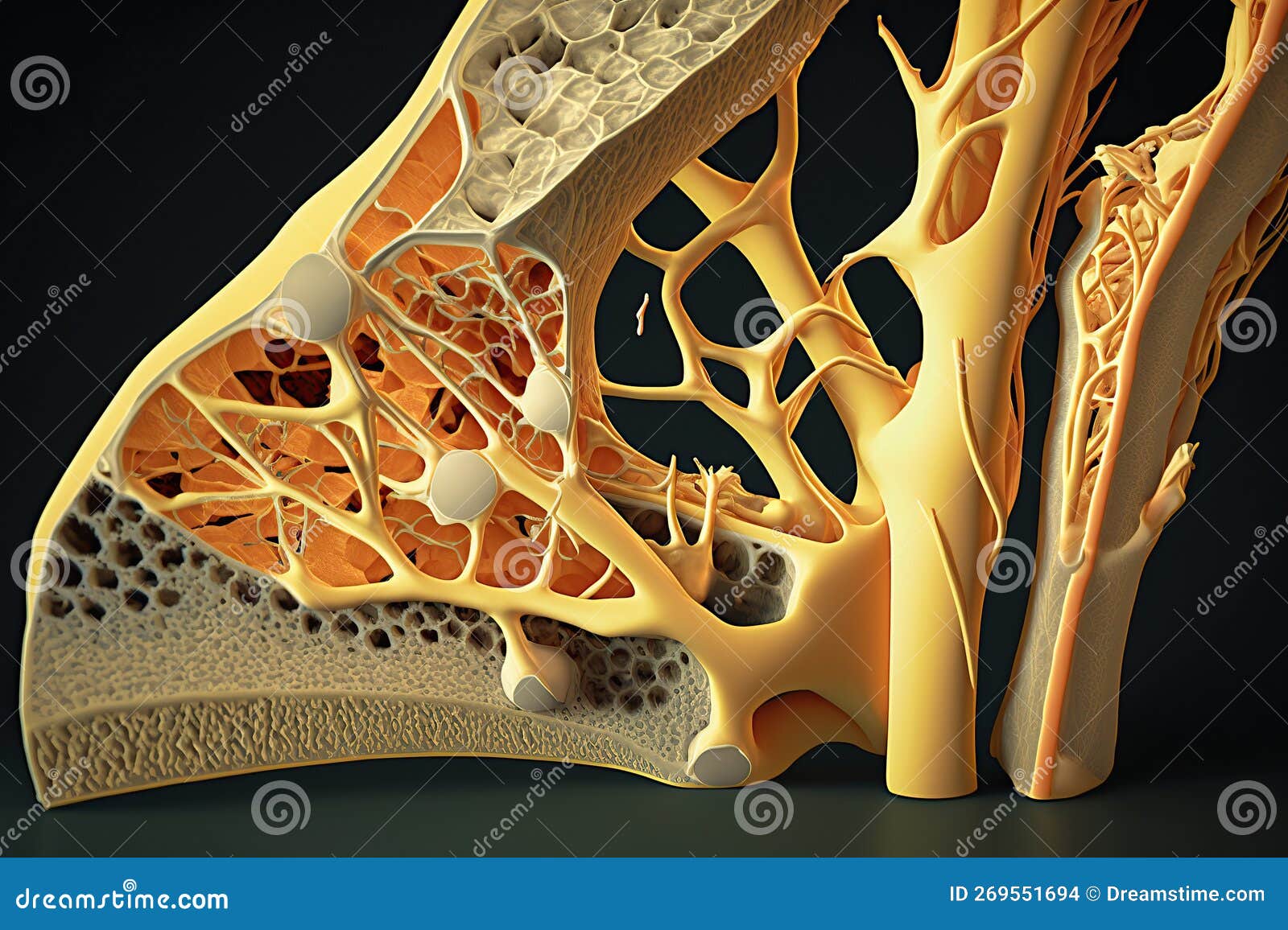 Osteoporosis Bone Micro Structure Created by Generative AI Stock ...
