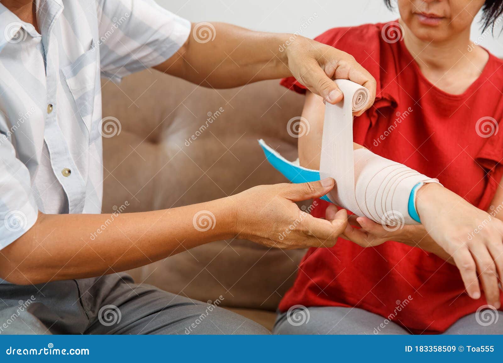 Osteoporosis Splint with an Elastic Bandage is Applied To Help Keep the ...