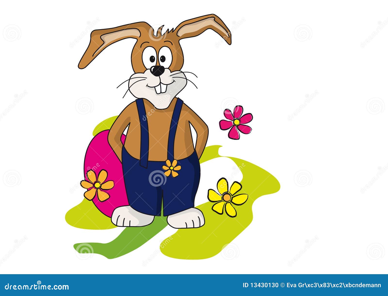 Osterhase mit Blumen vektor abbildung. Illustration von ostern - 13430130
