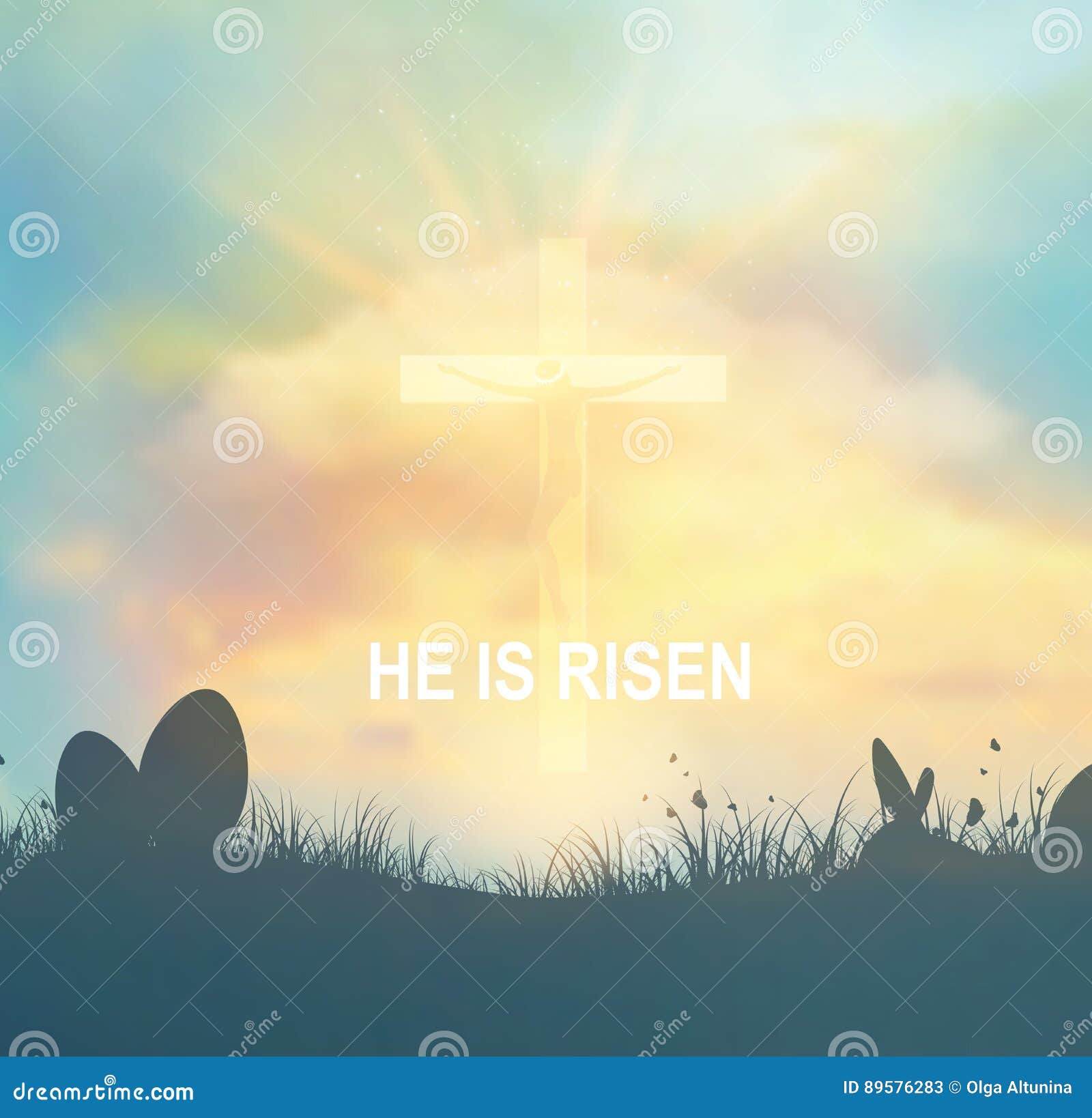 Ostern-Hintergrund Mit Jesus and Cross Vektor Abbildung - Illustration ...