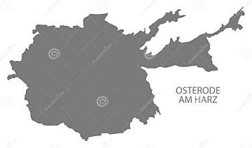 Osterode am Harz German City Map Grey Illustration Silhouette Shape ...