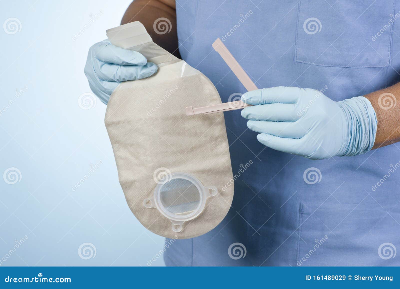 Ostomy Bag and Clip stock image. Image of ileostomy - 161489029
